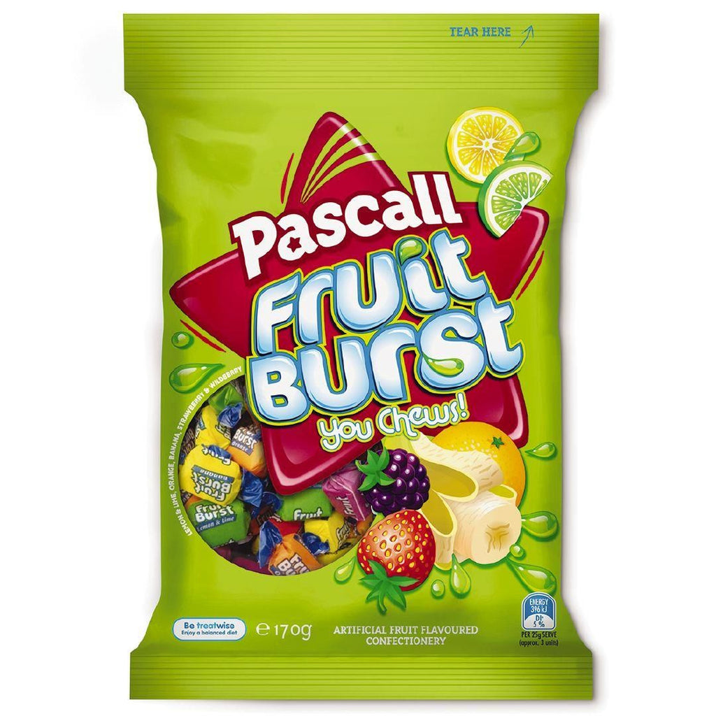 PASCALL FRUIT BURST CHEWS 170G – Tom's Confectionery Warehouse